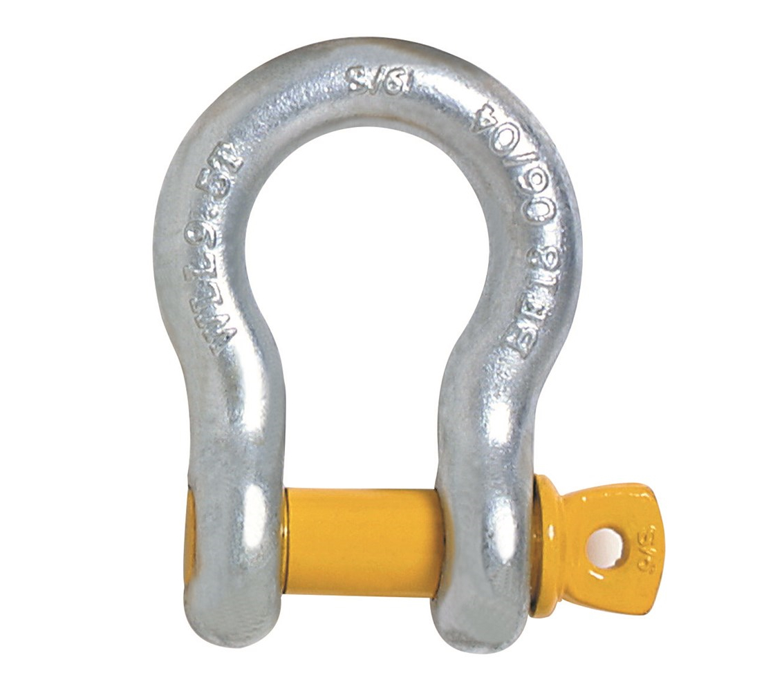 Yellow Pin Galvanised Bow Shackle (35t WLL) Grade S - 51 x 57mm ...